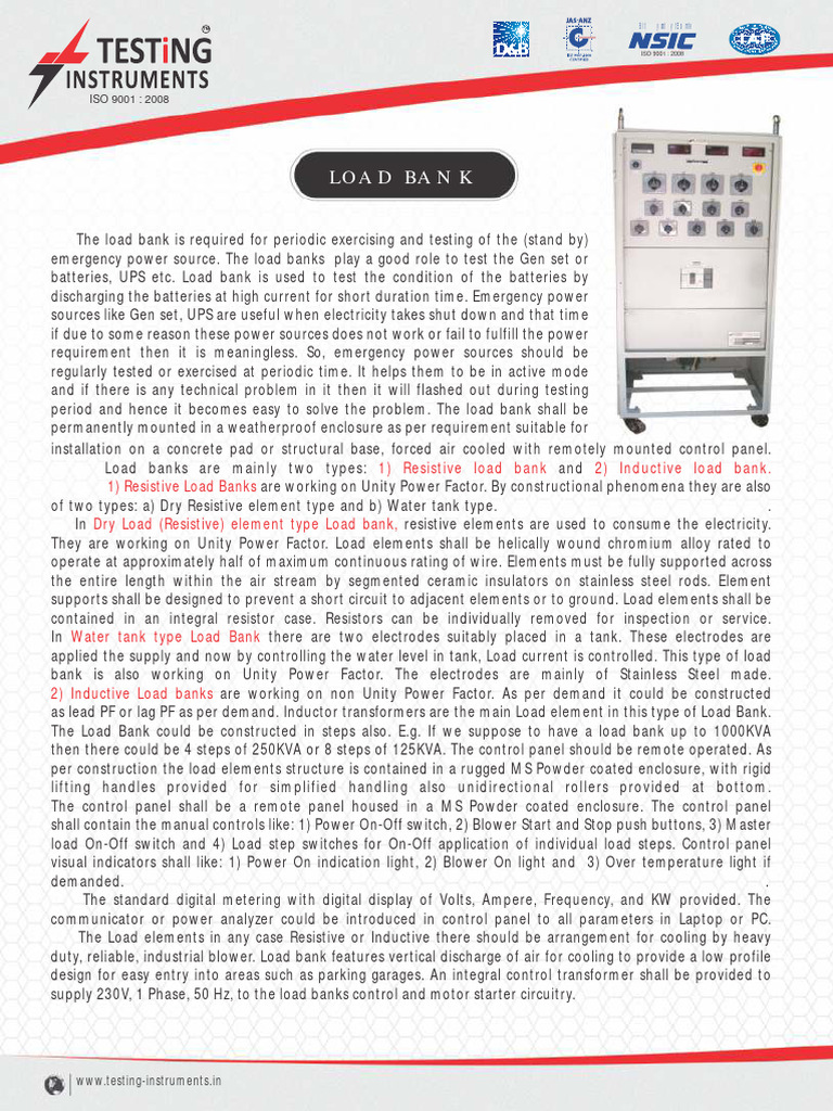 Battery Discharge DC Load Bank | PDF | Mains Electricity | Transformer