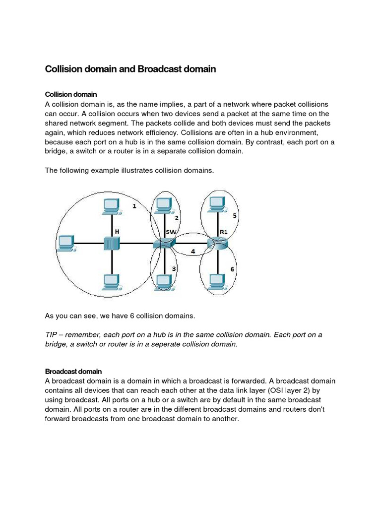 Collision Domain and Broadcast Domain | PDF