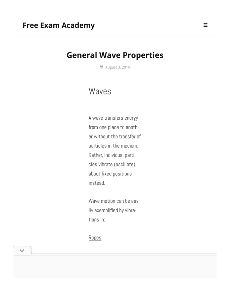 General Wave Properties - Free Exam Academy | PDF | Waves | Physical ...