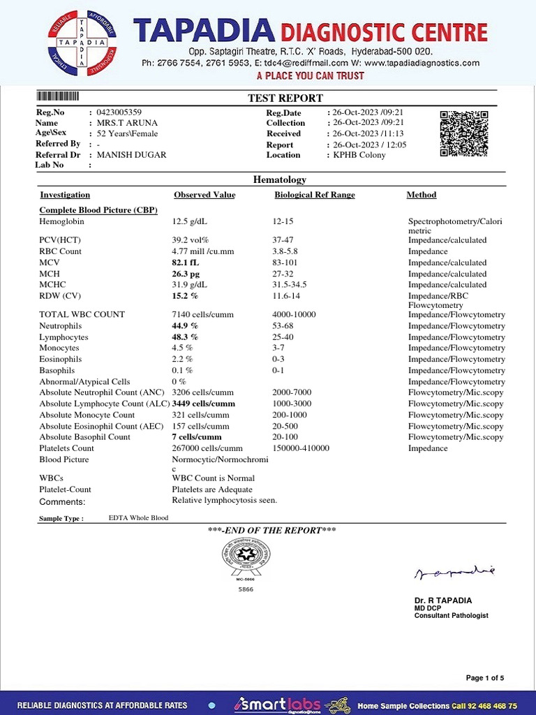Test Report: Reg - No Age/Sex Name::: Collection:: Received Reg - Date ...