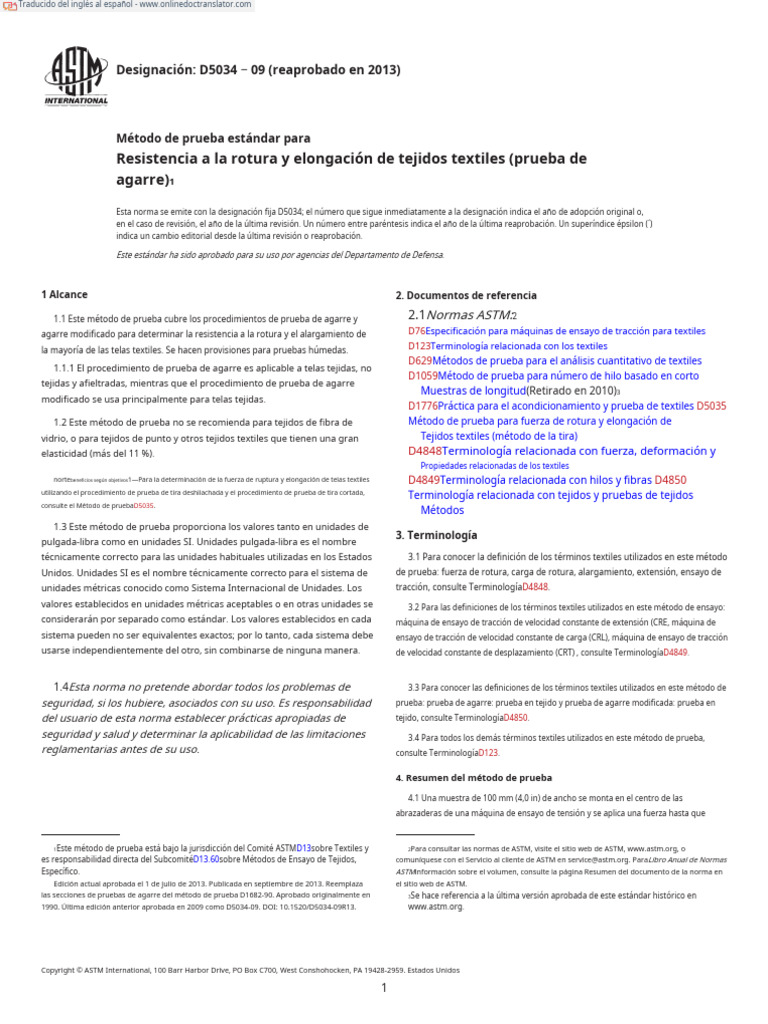 Astm D5034-09.en - Es | PDF | Textiles | Materiales