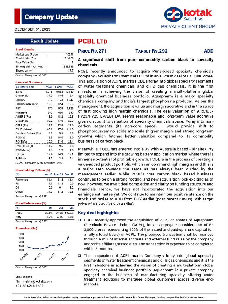 103909_1_PCBL Company Update - 01 Dec 2023 | PDF