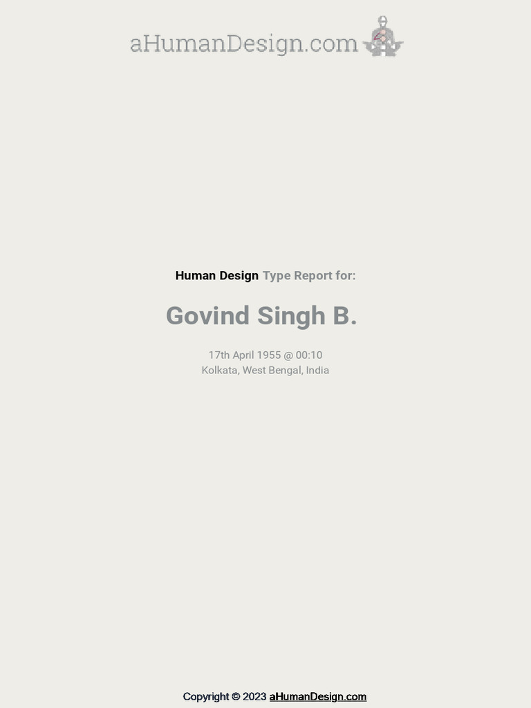 Human Design Type Report | PDF | Creativity | Personal Development