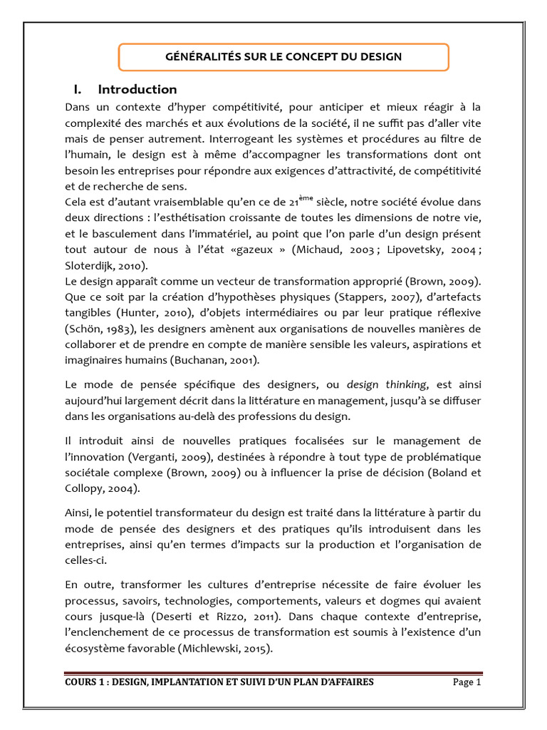 Cours 1 Design | PDF