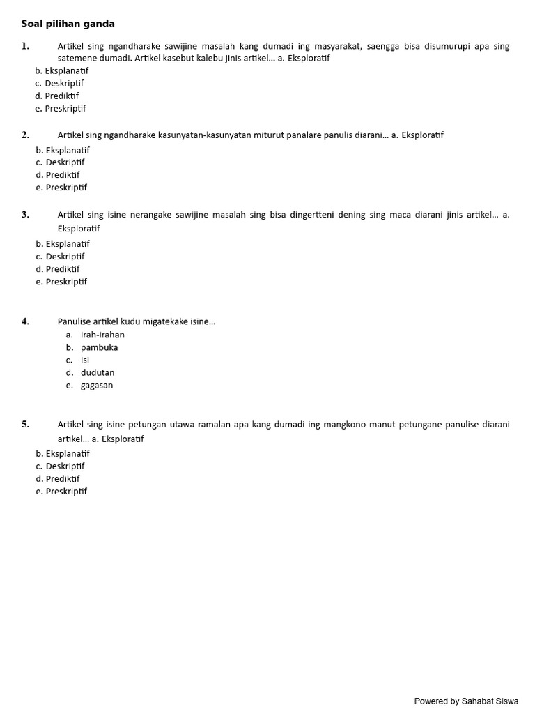 Soal B. Daerah X | PDF | Seni & Disiplin Bahasa | Fiksi Umum