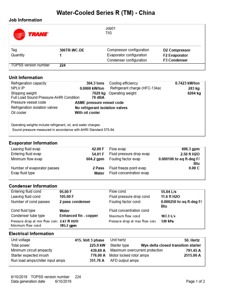 300TR-DESIGN-WATER COOLED CHILLER | PDF | Mechanical Engineering ...