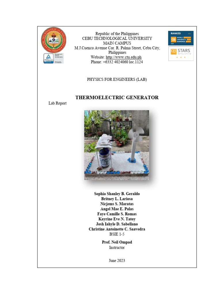 lab report - thermodynamics | PDF