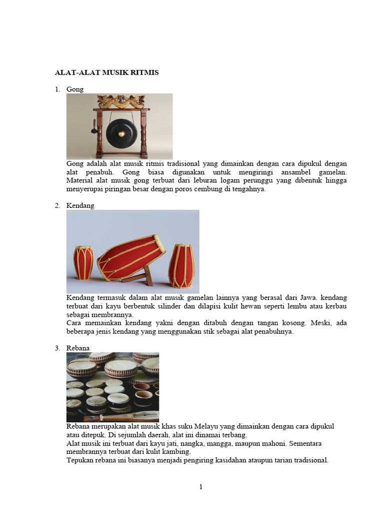 Alat-Alat Musik Ritmis DLL | PDF