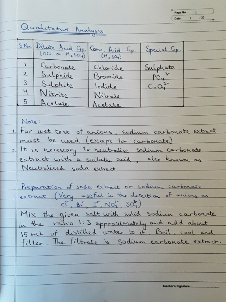 Chemistry Practical Notes 11B | PDF