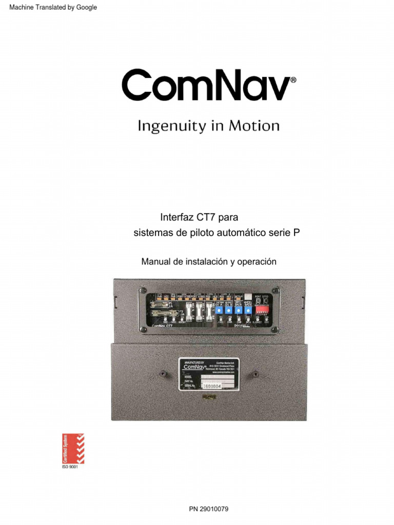 Interface Ct7 Comnav Manual | PDF | Fuente de alimentación | Conector eléctrico
