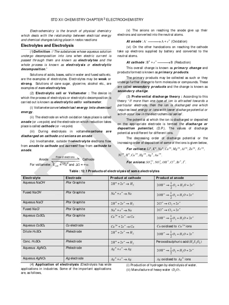 3 ELECTROCHEMISTRY Document - 2 | PDF | Electrochemistry | Electrical ...