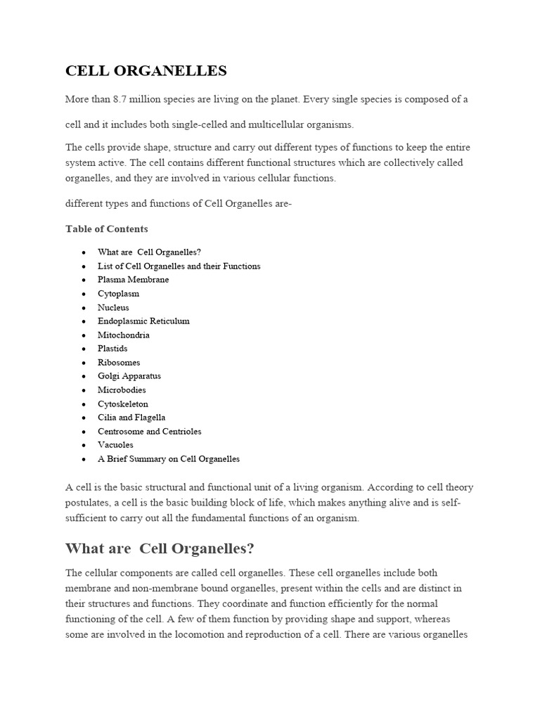 Cell Organelles 2 | PDF | Cell (Biology) | Cell Membrane