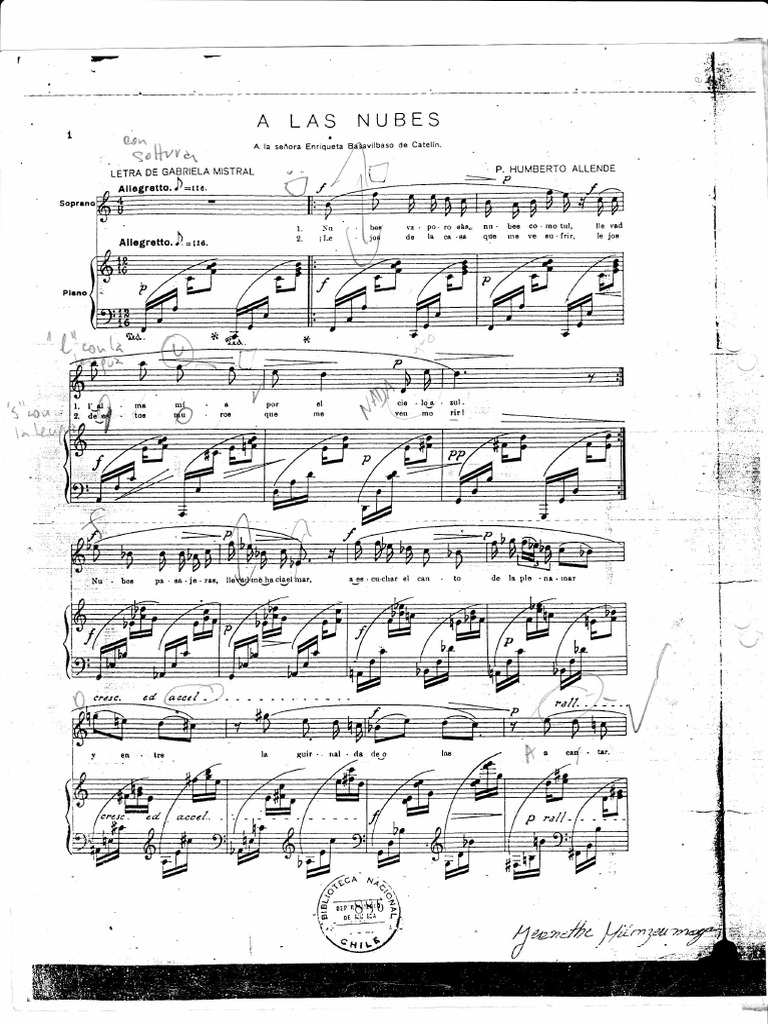 A Las Nubes - Pedro Humberto Allende | PDF