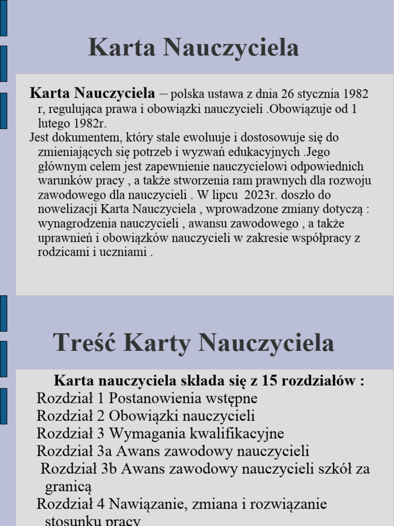 Karta Nauczyciela | PDF