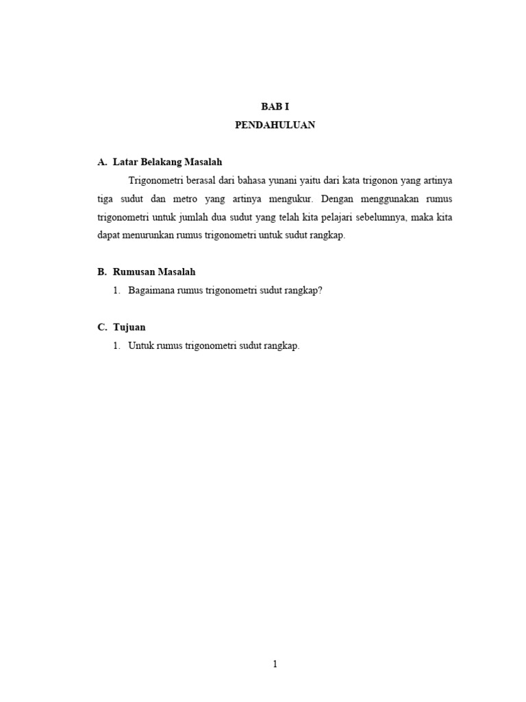 Bab I DST Trigonometri Sudut Rangkap | PDF