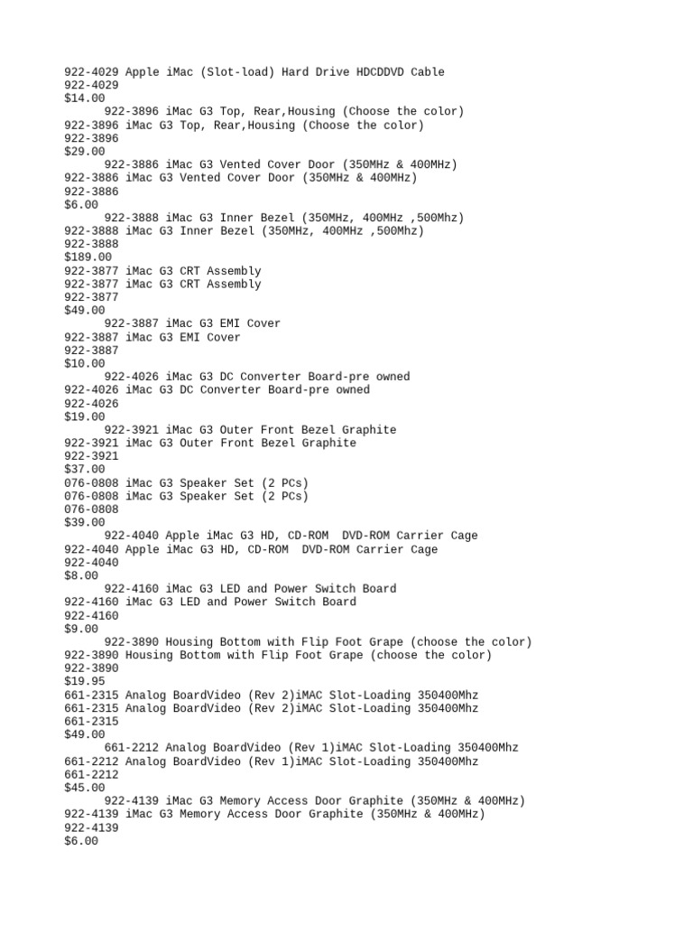 iMac g3 parts | PDF
