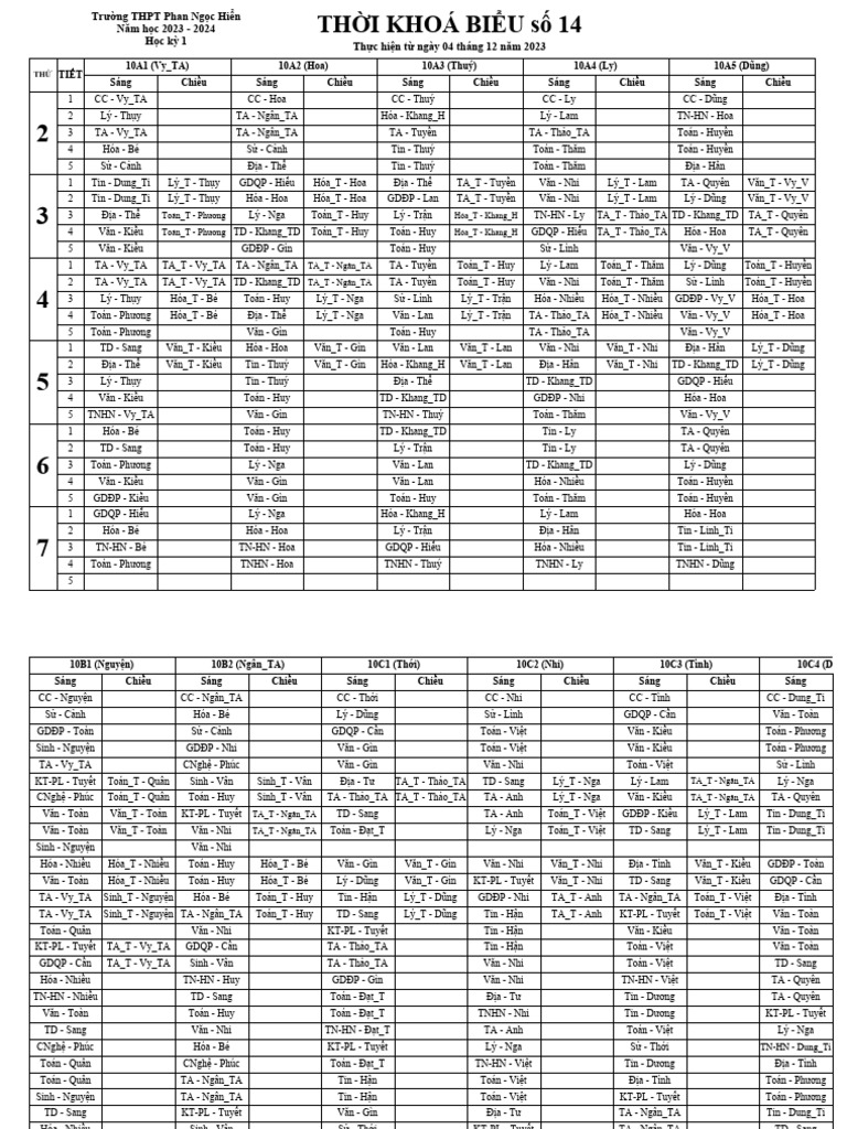 1-TKB số 14 (áp dụng 4-12) | PDF