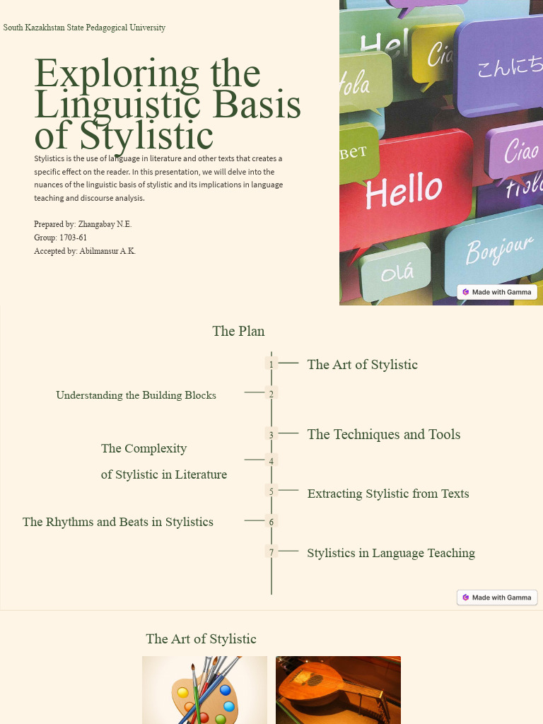 Exploring The Linguistic Basis of Stylistic | PDF