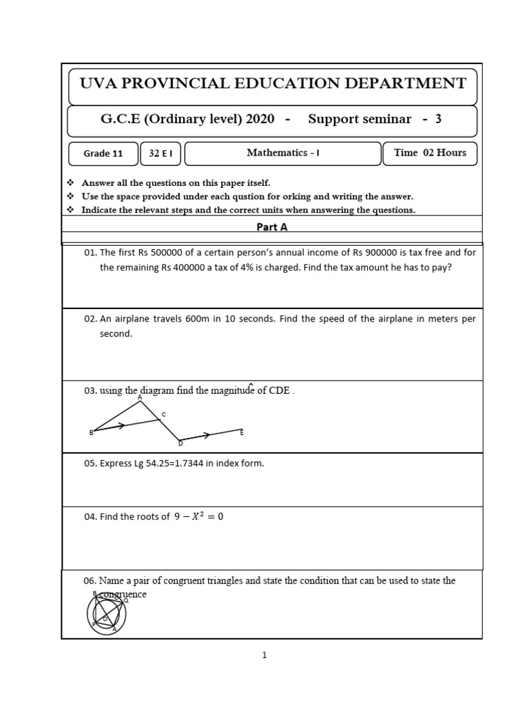 03 em 2020 Uva Model | PDF | Circle | Euclidean Geometry