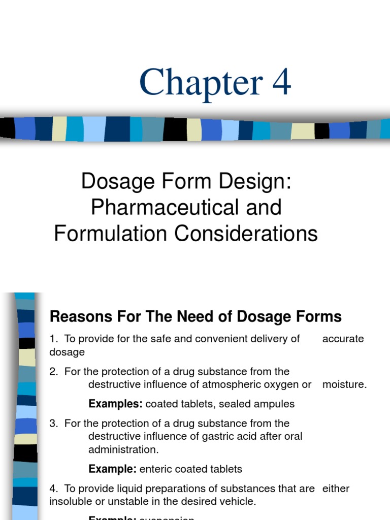 Dosage Form Design and Examples | PDF | Flavor | Dissolution (Chemistry)