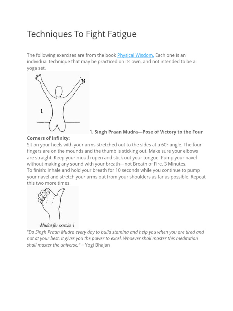 Techniques To Fight Fatigue | PDF | Wellness
