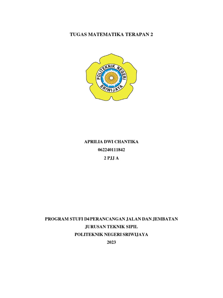04 - Aprilia Dwi Chantika - 062240111842 - Tugas Matematika Terapan 2 | PDF