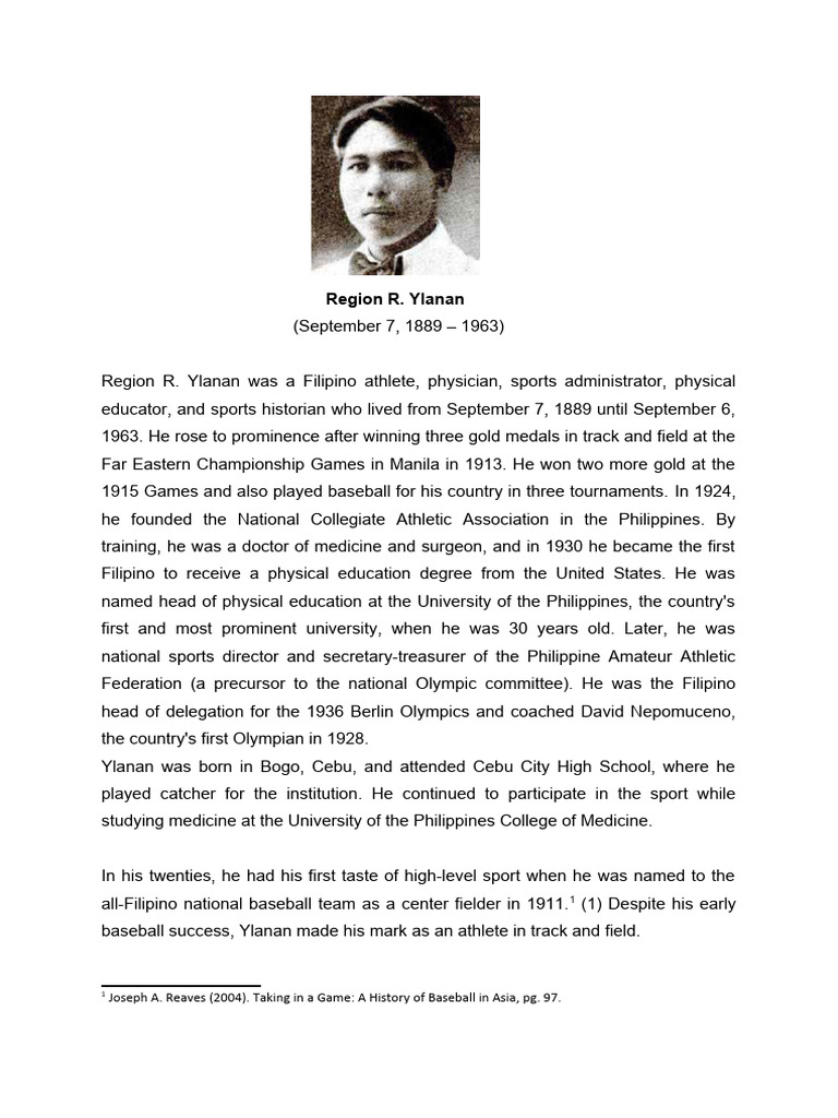 Region R. Ylanan: Joseph A. Reaves (2004) - Taking in A Game: A History ...