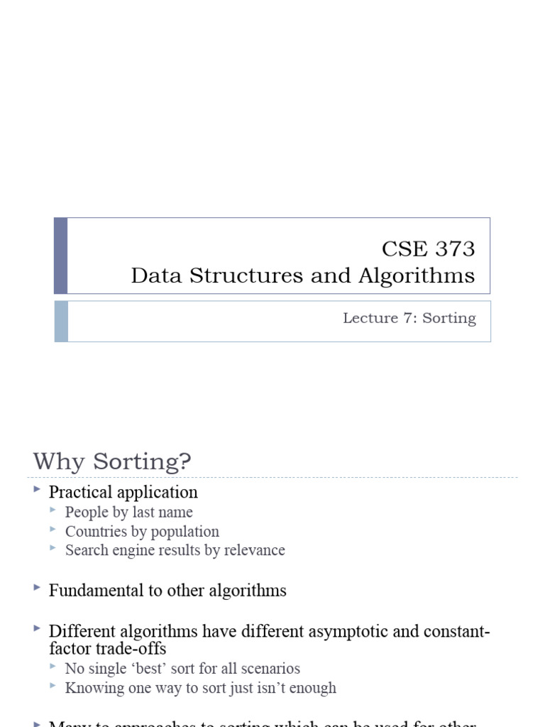 07 Sorting | PDF | Mathematical Logic | Software Engineering 07 Sorting | PDF | Mathematical Logic | Software Engineering
