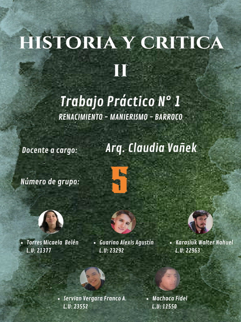 Grupo 5 TP1 - p1 | PDF | Renacimiento | Barroco