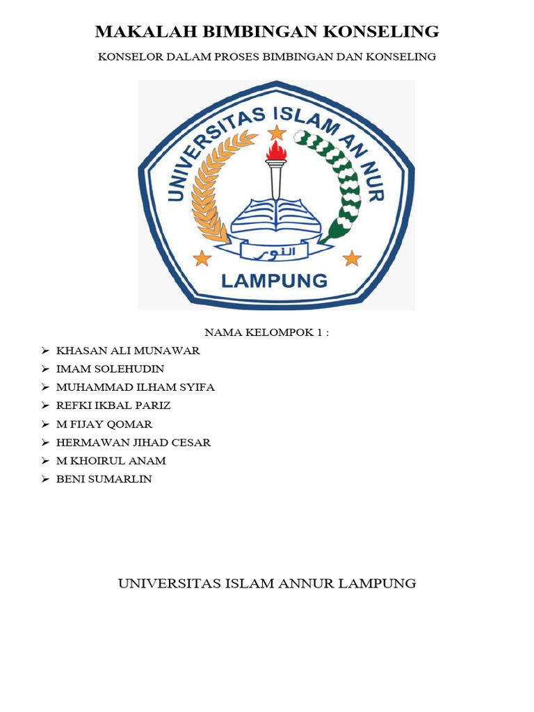 Makalah Bimbingan Konseling Kelompok 1 | PDF