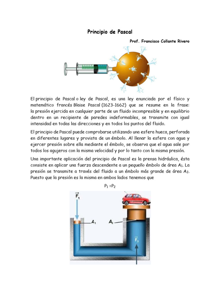 principio de Pascal | PDF | Ingeniería mecánica | Materia suave