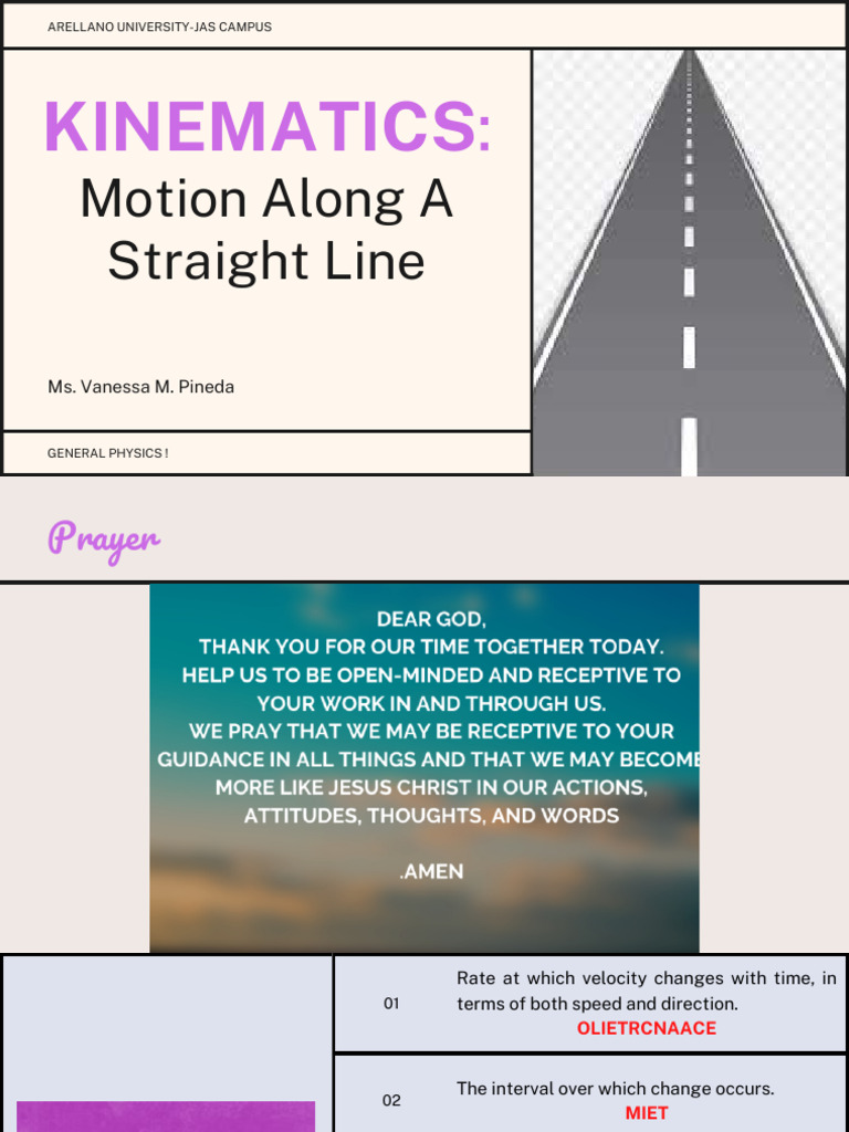 Kinematics Motion Along A Straight Line 1 | PDF