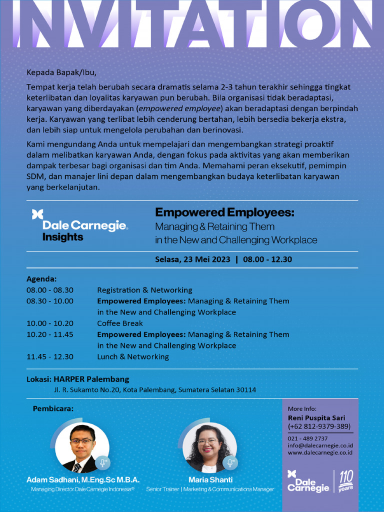 Invitation Roadshow Event Palembang | PDF