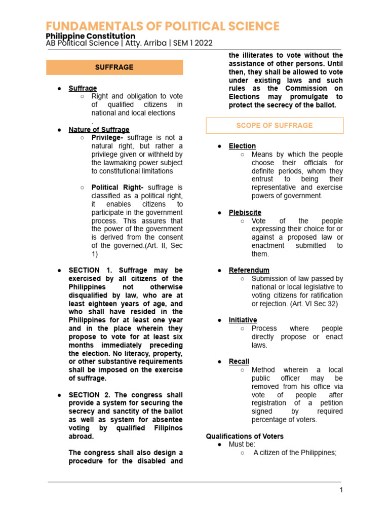 Understanding Suffrage in the Philippines | PDF | Suffrage | United ...