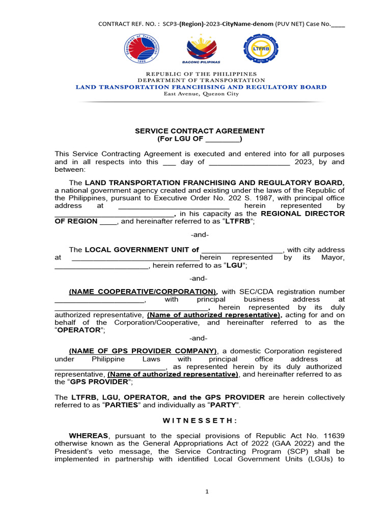 SCP Service Contract Agreement (699M) | PDF | Justice | Crime & Violence