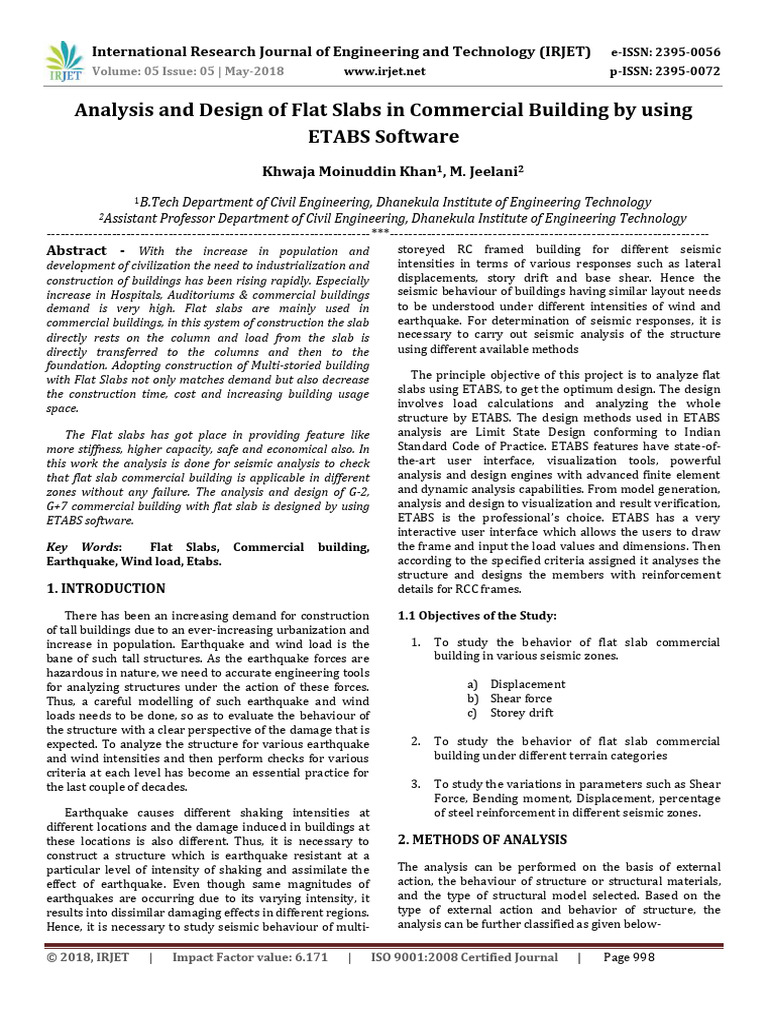 3. Analysis and Design of Flat Slabs in Commercial Building by Using ...