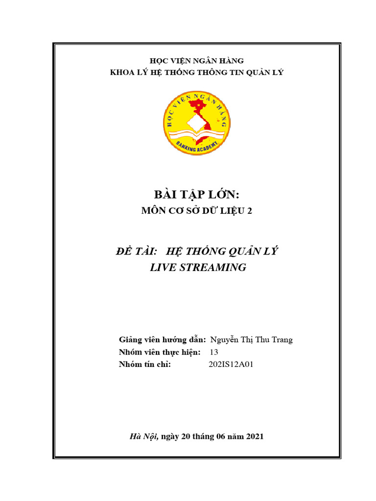 CSDL2 L p01 Nhóm13 Mrha | PDF