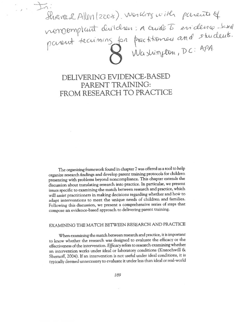 Delivering Evidence-Based Parent Trainig | PDF