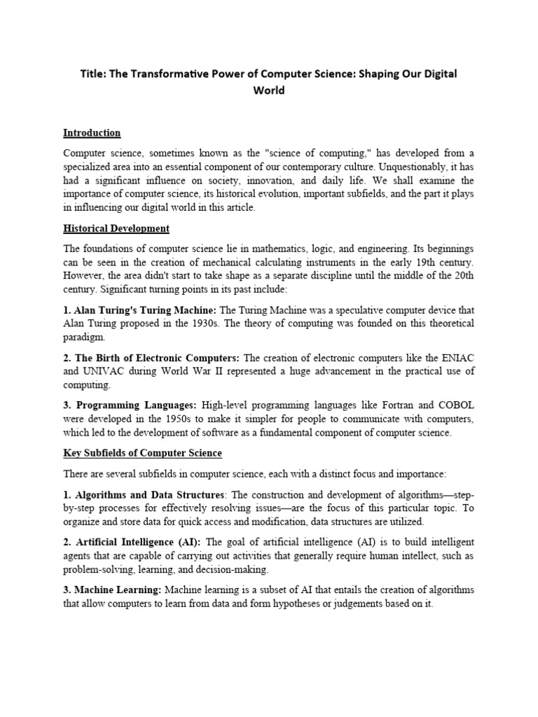 Computer Science | PDF | Computer Science | Computing Computer Science | PDF | Computer Science | Computing