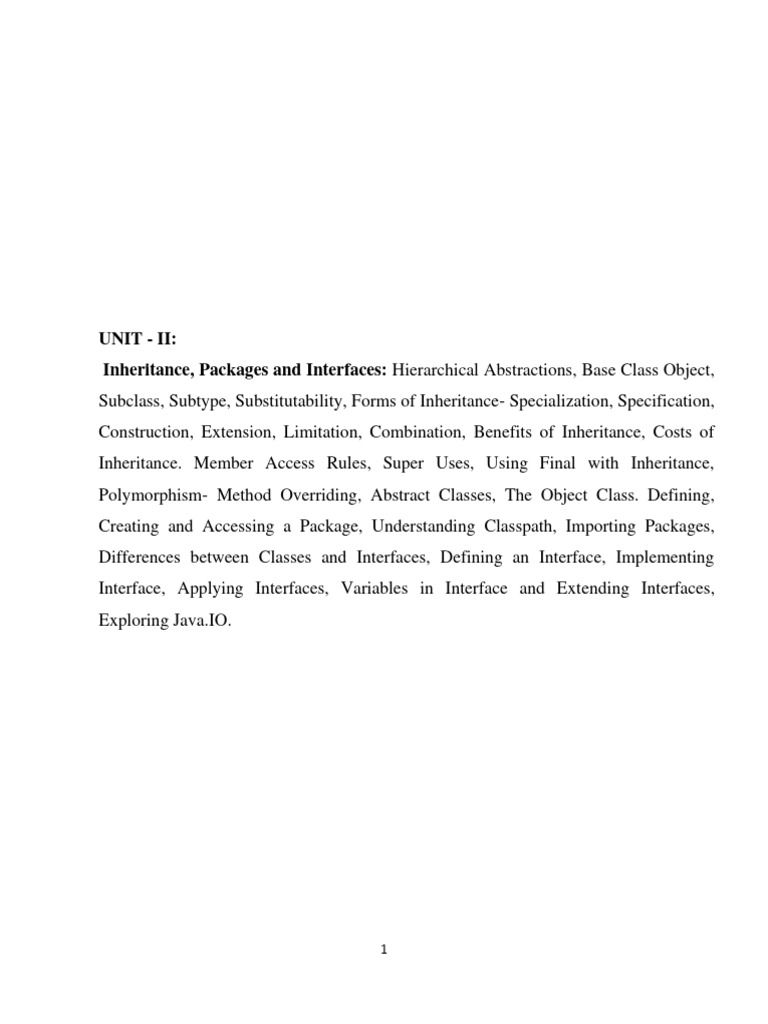 Unit 2 Java Notes | Download Free PDF | Inheritance (Object Oriented ...