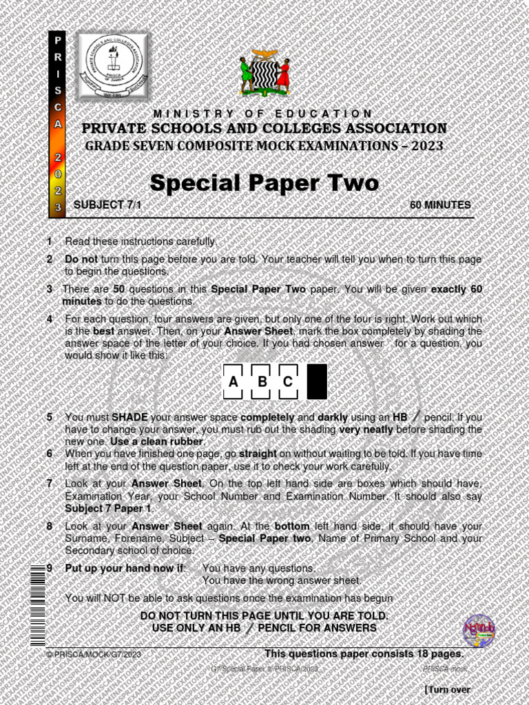 G7 Special Paper Two 2023 | PDF