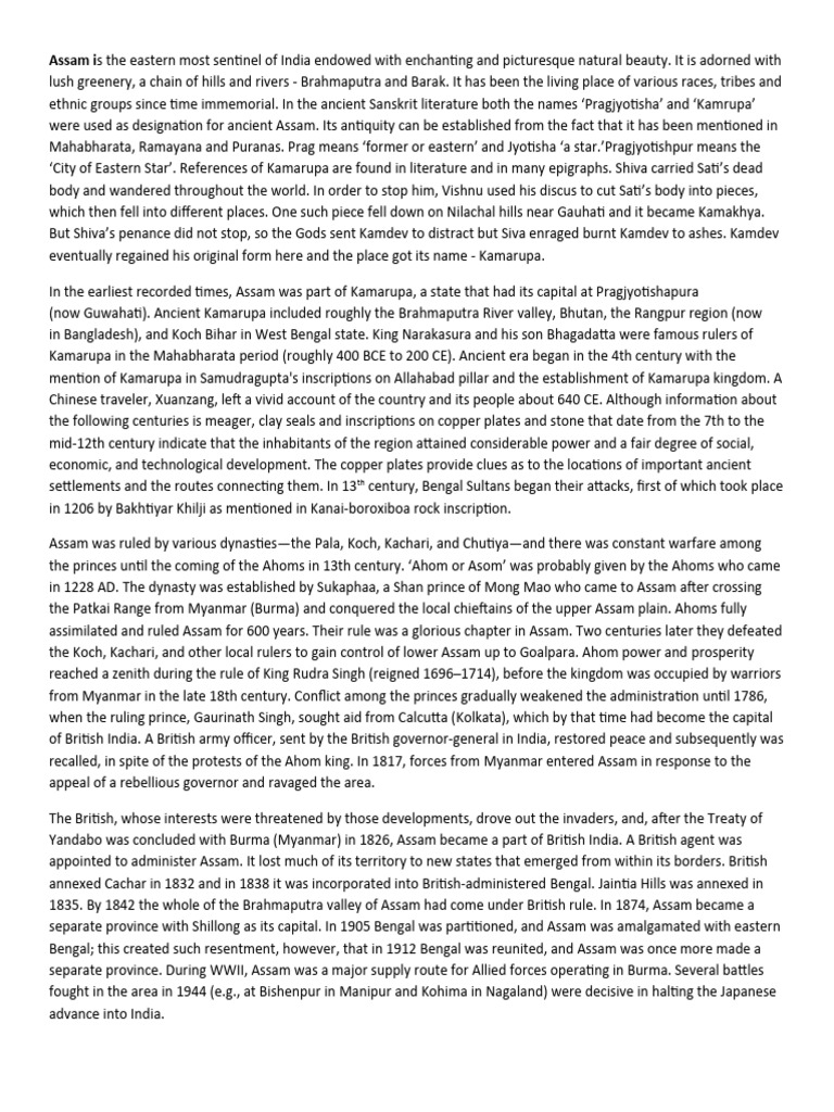 Assam History | PDF | South Asia