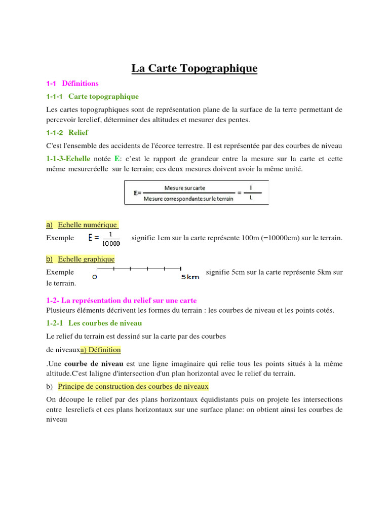 Comprendre la carte topographique | PDF | Topographie | Altitude