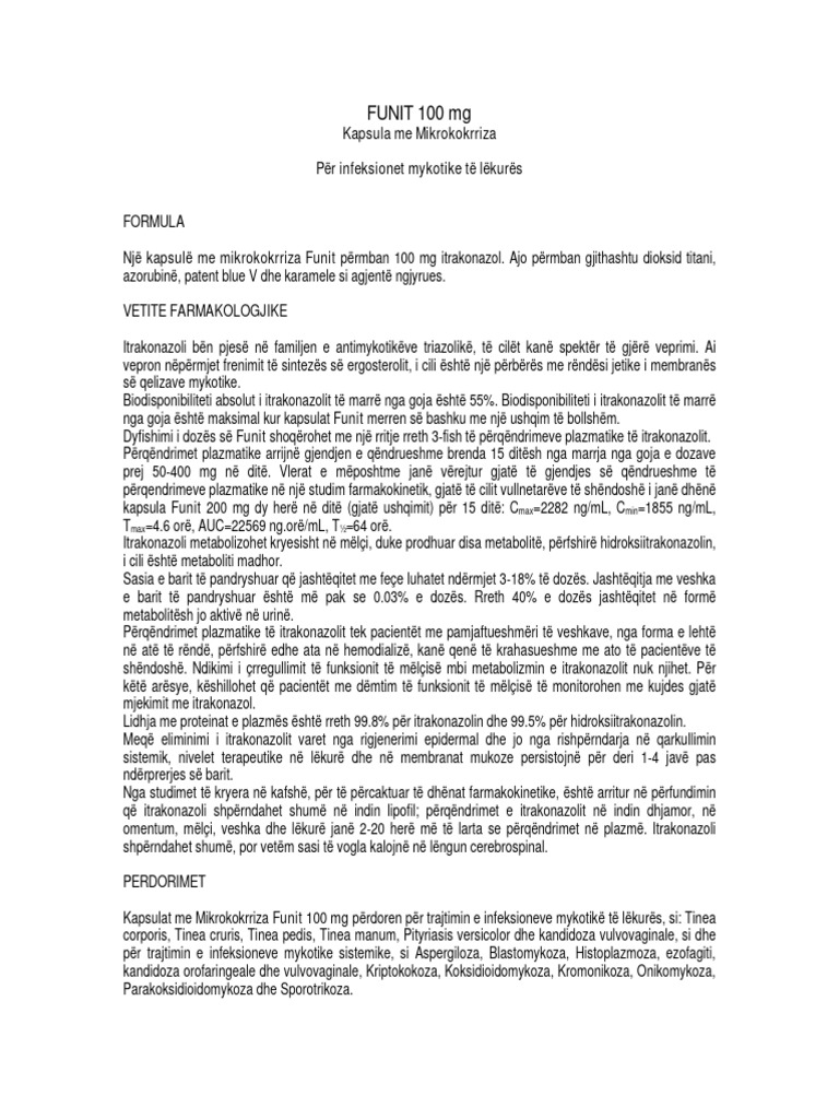 Funit 100mg 15 Micropellet Capsules Short Product Info | PDF