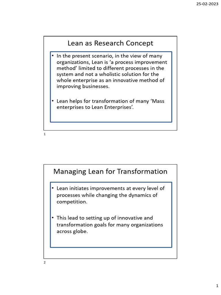 Additional Study Material Lean 25-2-23 | PDF