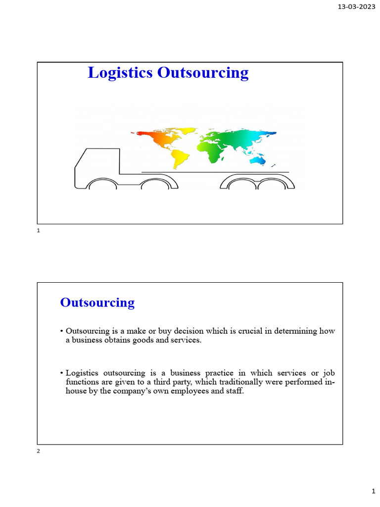 ADDITIONAL STUDY MATERIAL On ABC Logistics Outsourcing and Performance ...