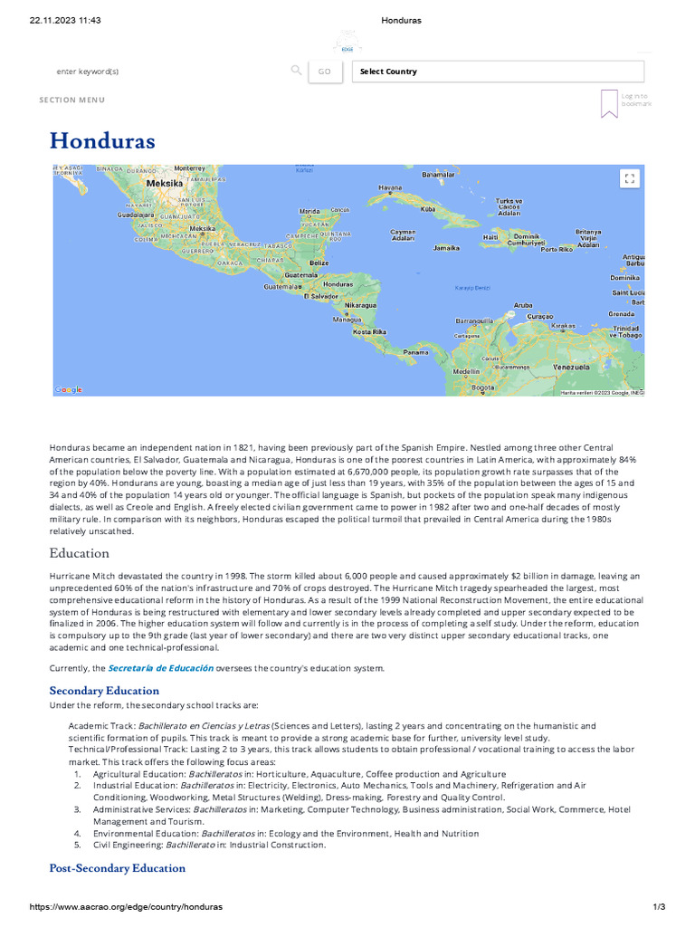 Overview of Honduras' Education System | PDF | Academic Degree | Honduras