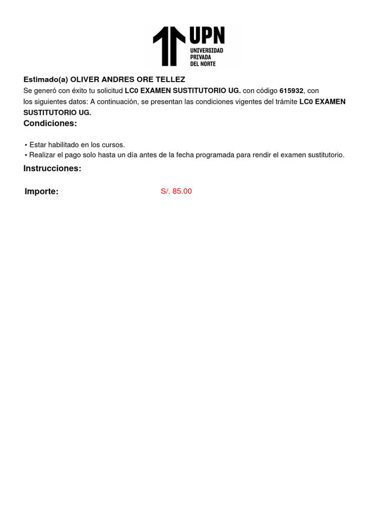 LC0 Examen Sustitutorio Ug | PDF