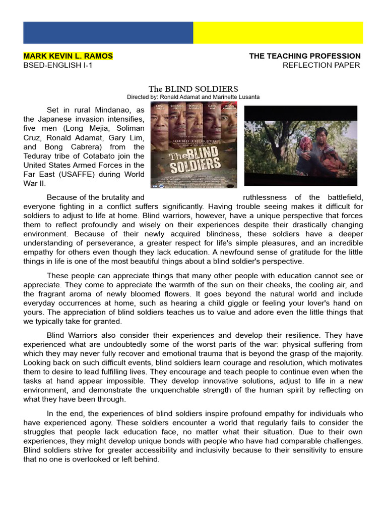 Blind Soldiers' Resilience | PDF | Empathy | Experience
