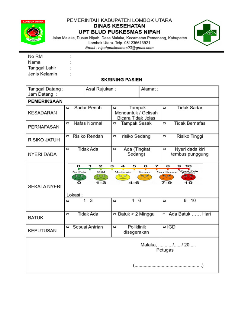 Skrining Awal Pasien Final | PDF